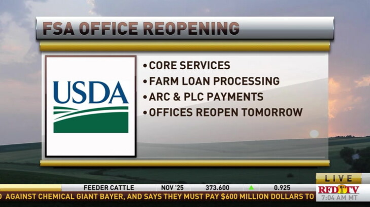 USDA plans to resume FSA operations and frozen commodity program ...