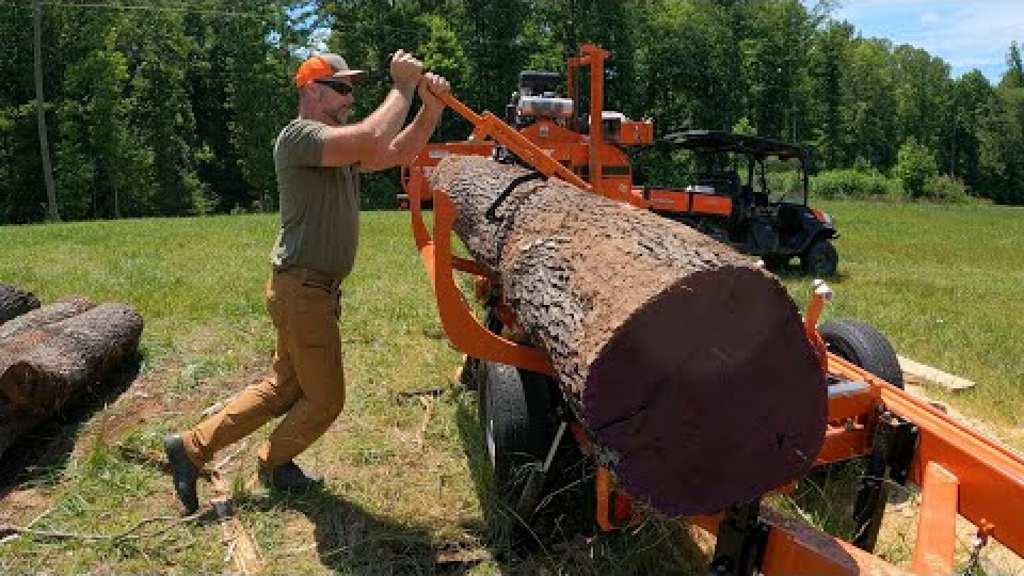 Stoney Ridge Farmer: Sawing Huge Wild Cherry Log - RFD-TV